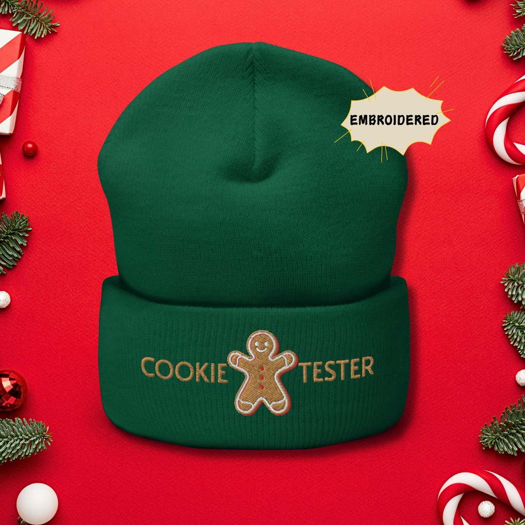 Gingerbread Man Embroidery Beanie Hat Embroidery Cap Cookie Tester ...