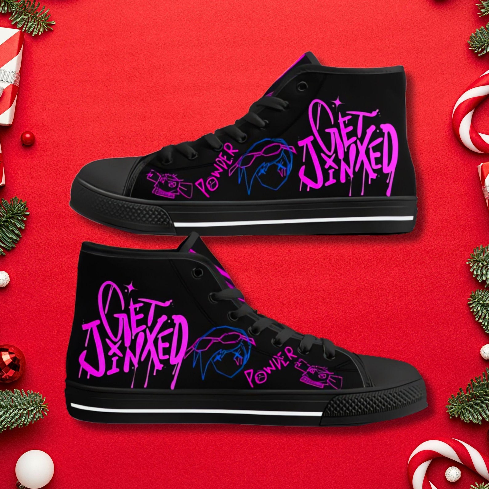 Arcane Get Jinxed Custom Canvas High Top Shoes Arcane Gift Merch Gift ...