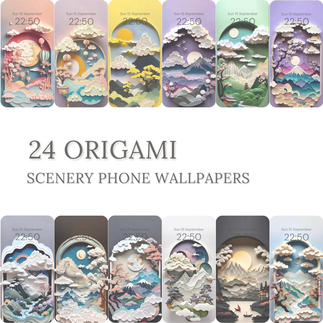24 Origami Architectural Scenery Phone Wallpapers | Unique Folded Paper ...