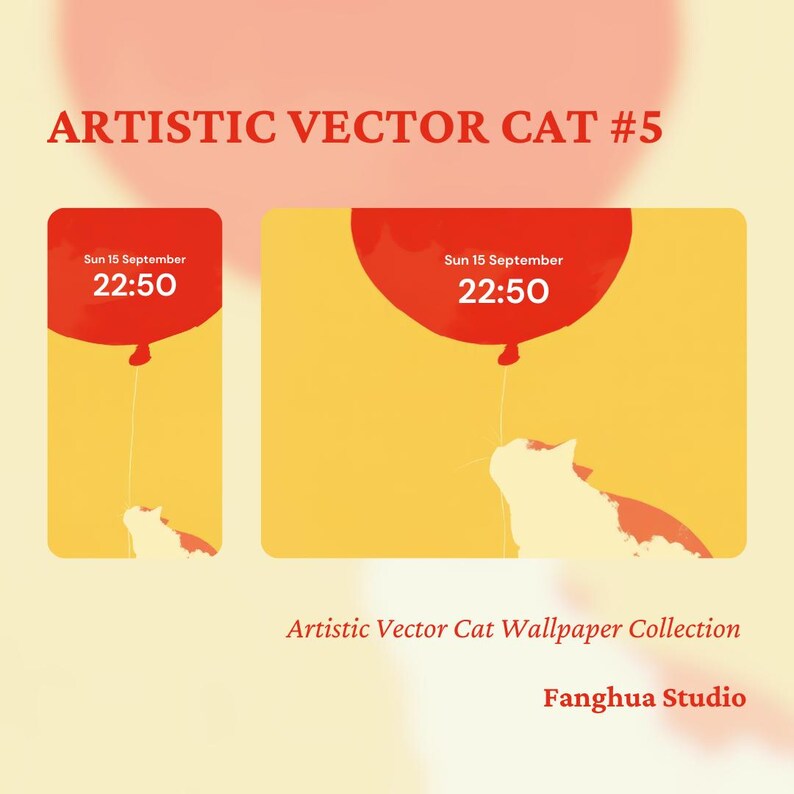 24 Vector Art Cat Wallpapers Collection | Minimalist Cat Illustrations ...
