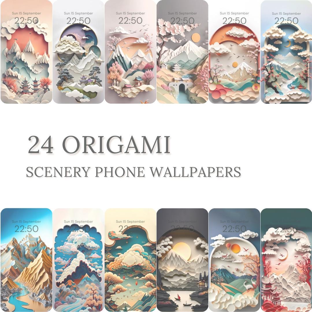 24 Origami Architectural Scenery Phone Wallpapers | Unique Folded Paper ...