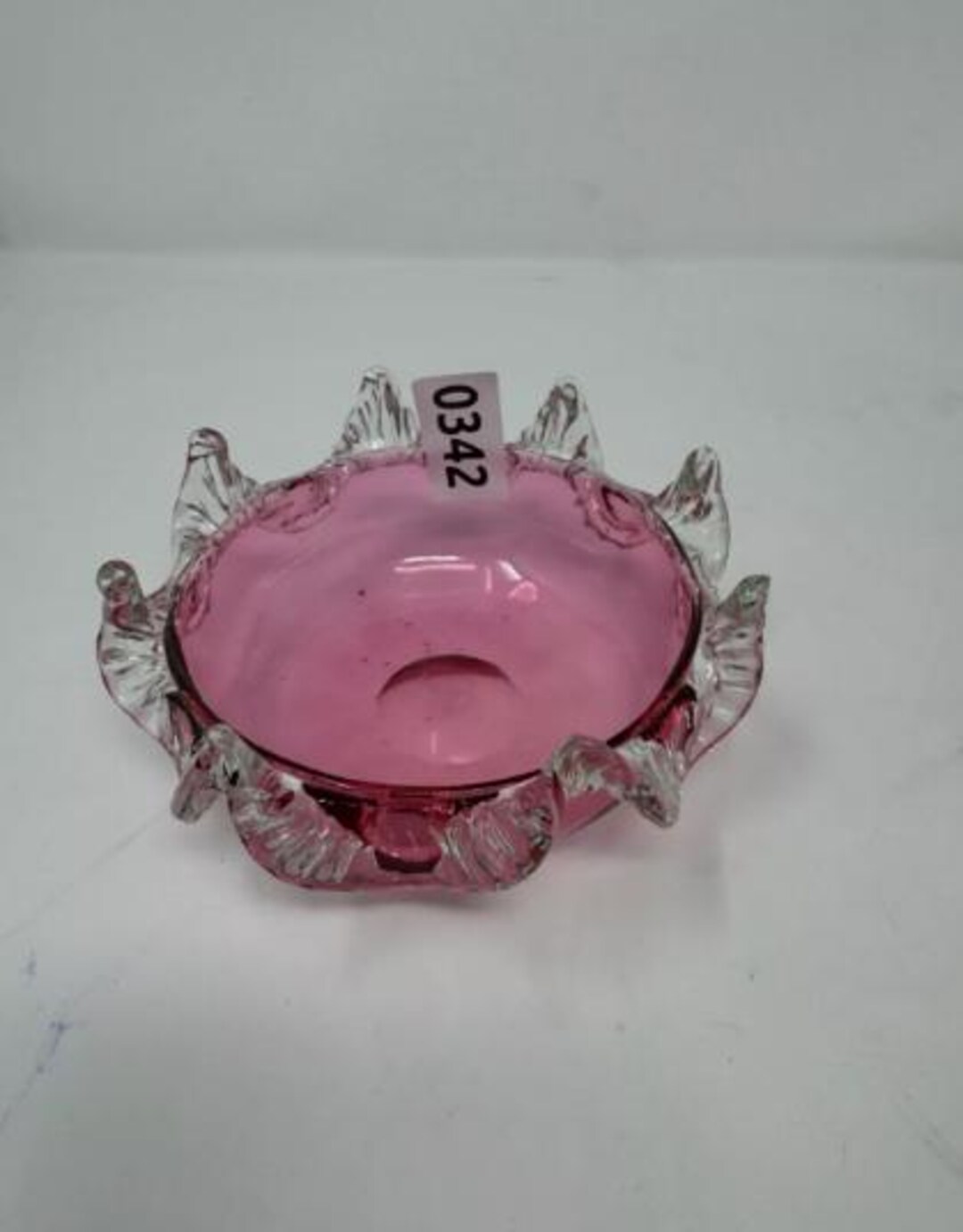 Antique Cranberry Glass Frilled Dish in Silver Plated Stand - Etsy
