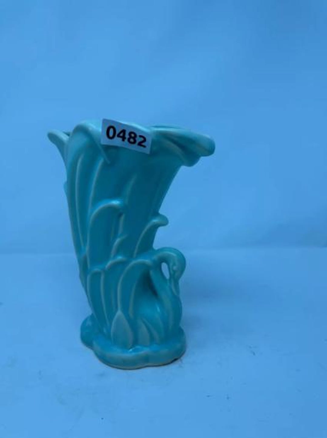 Vintage Haeger Pottery Turquoise Swan Vase Art Deco Style, Made in USA ...