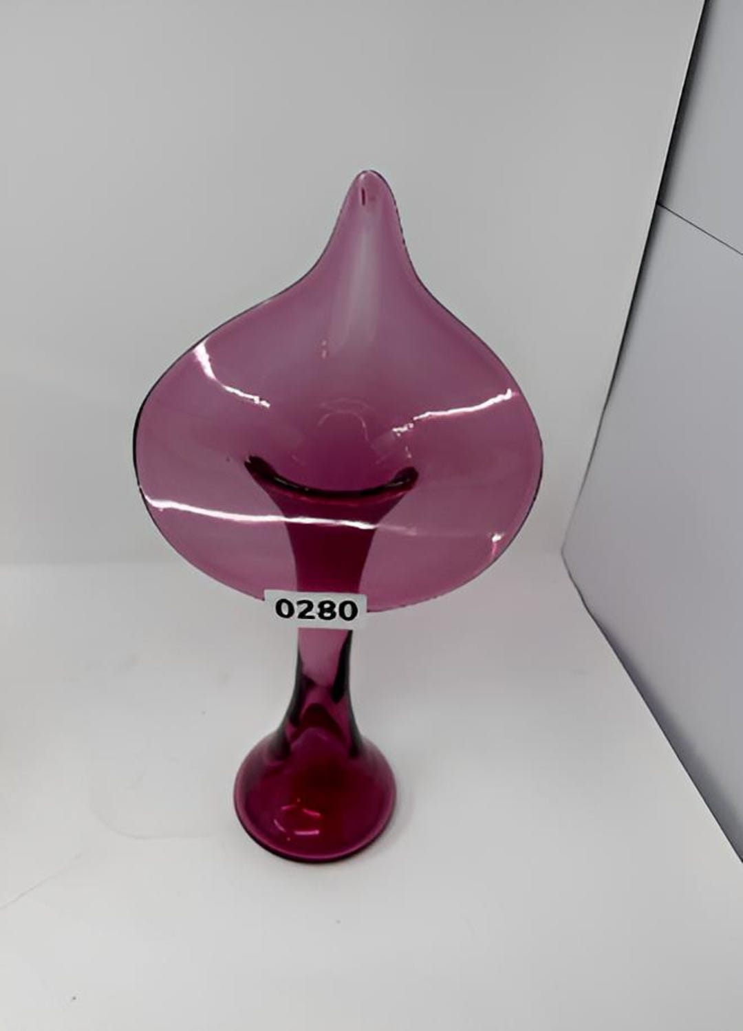 Vintage Amethyst Glass Swung Vase Elegant Mid-century Art Glass - Etsy
