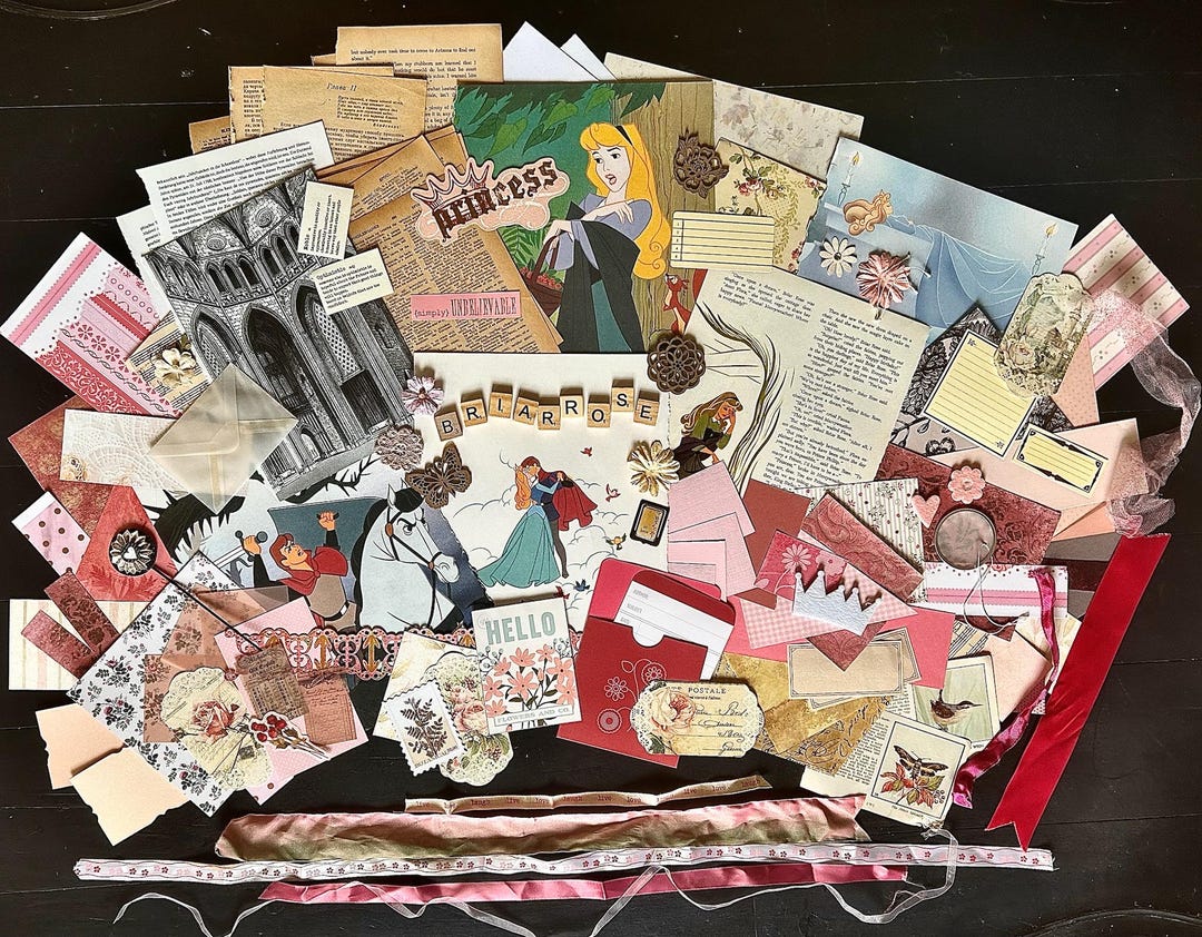 Sleeping Beauty Junk Journal Kit # 2 | Briar Rose Ephemera Pack ...
