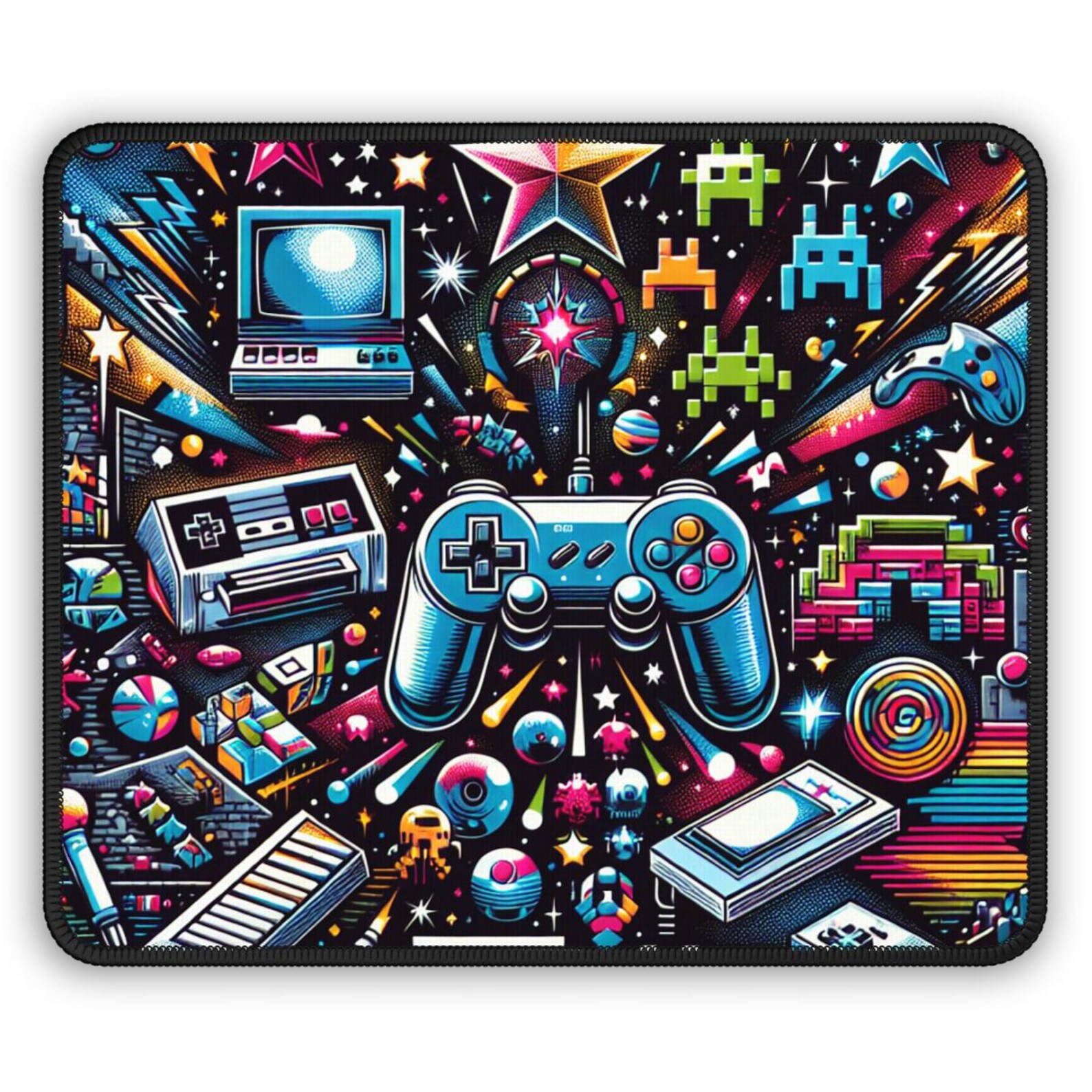 Retro Gaming Mouse Pad: Vibrant Anti-slip Neoprene - Etsy