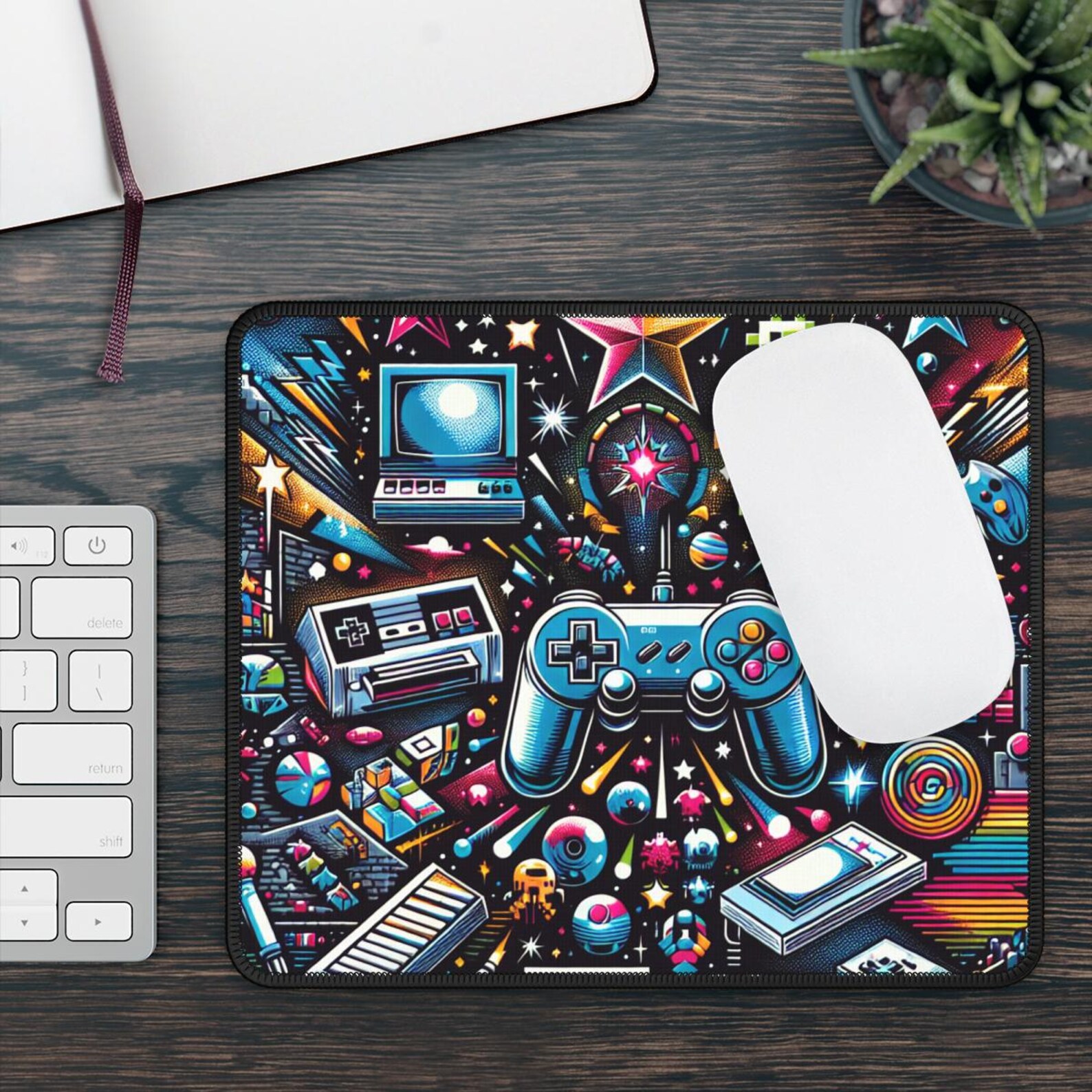 Retro Gaming Mouse Pad: Vibrant Anti-slip Neoprene - Etsy