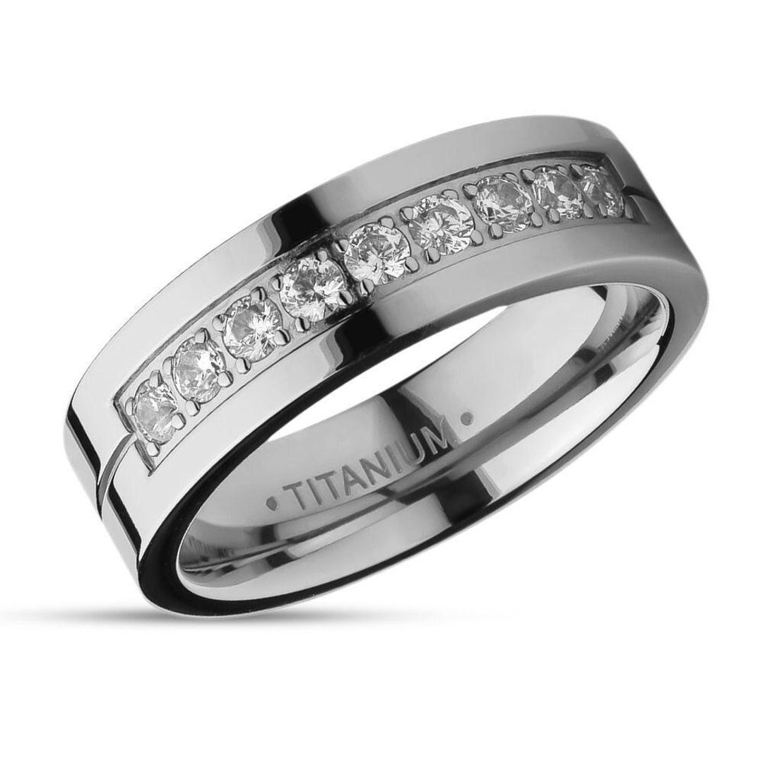 Titanium Wedding Ring,silver Titanium Ring,6mm Wedding Ring,unique ...
