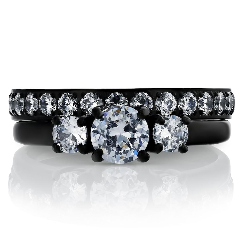 Black Solitaire Ring - Etsy