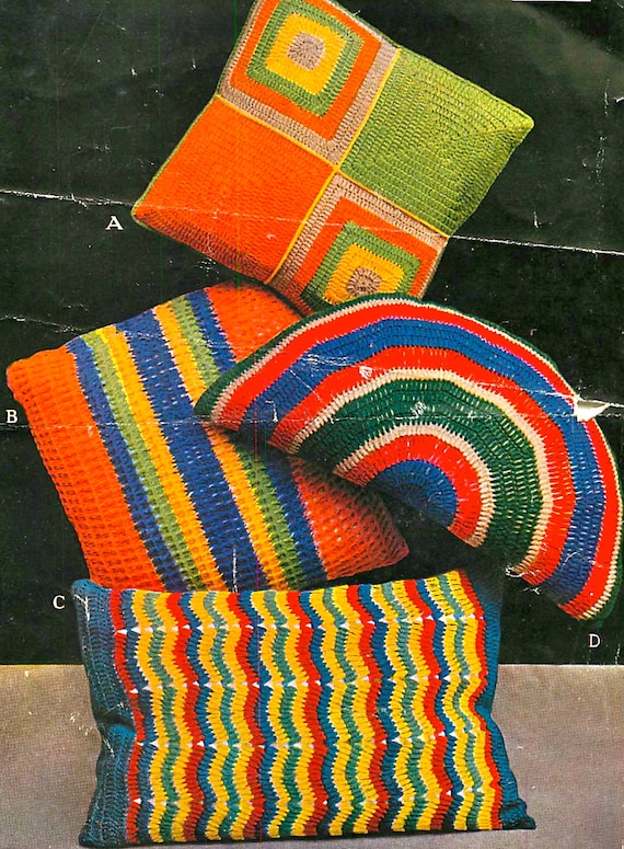 Vintage Crochet Pattern for 4 Art Deco Design Cushions Using | Etsy