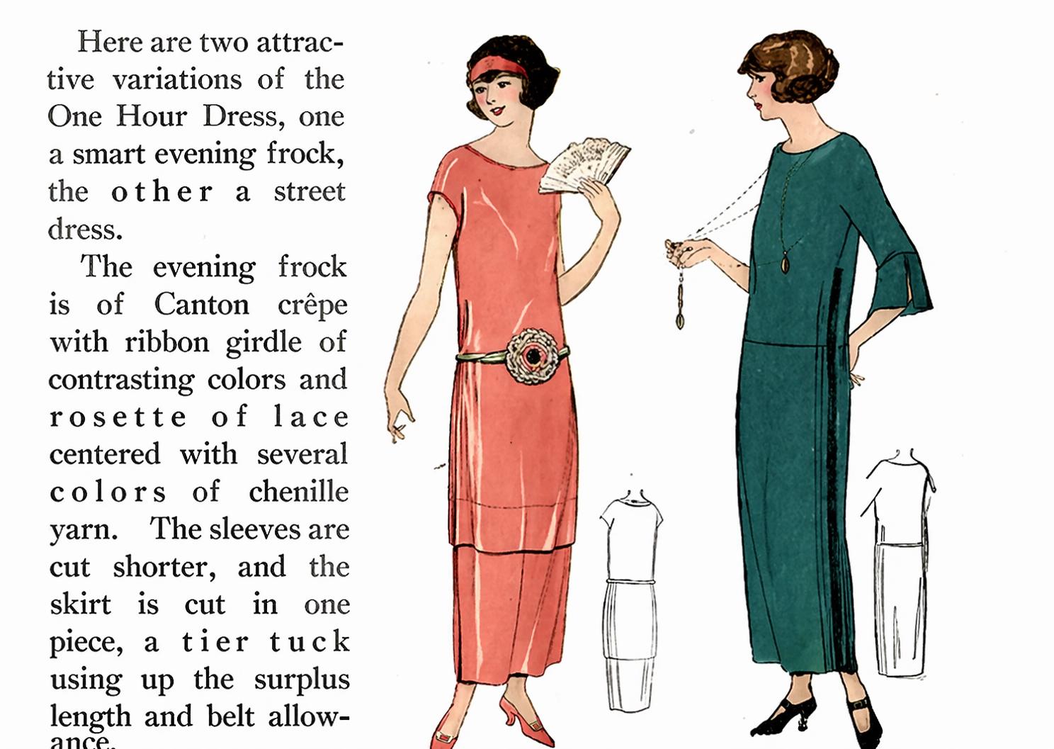 Vintage 1920s Downton Abbey Flapper Dress Sewing Instructions, 'pattern ...