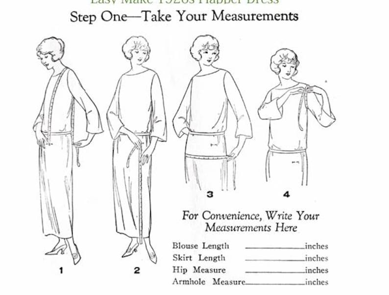 Vintage 1920s Downton Abbey Flapper Dress Sewing Instructions, 'pattern ...