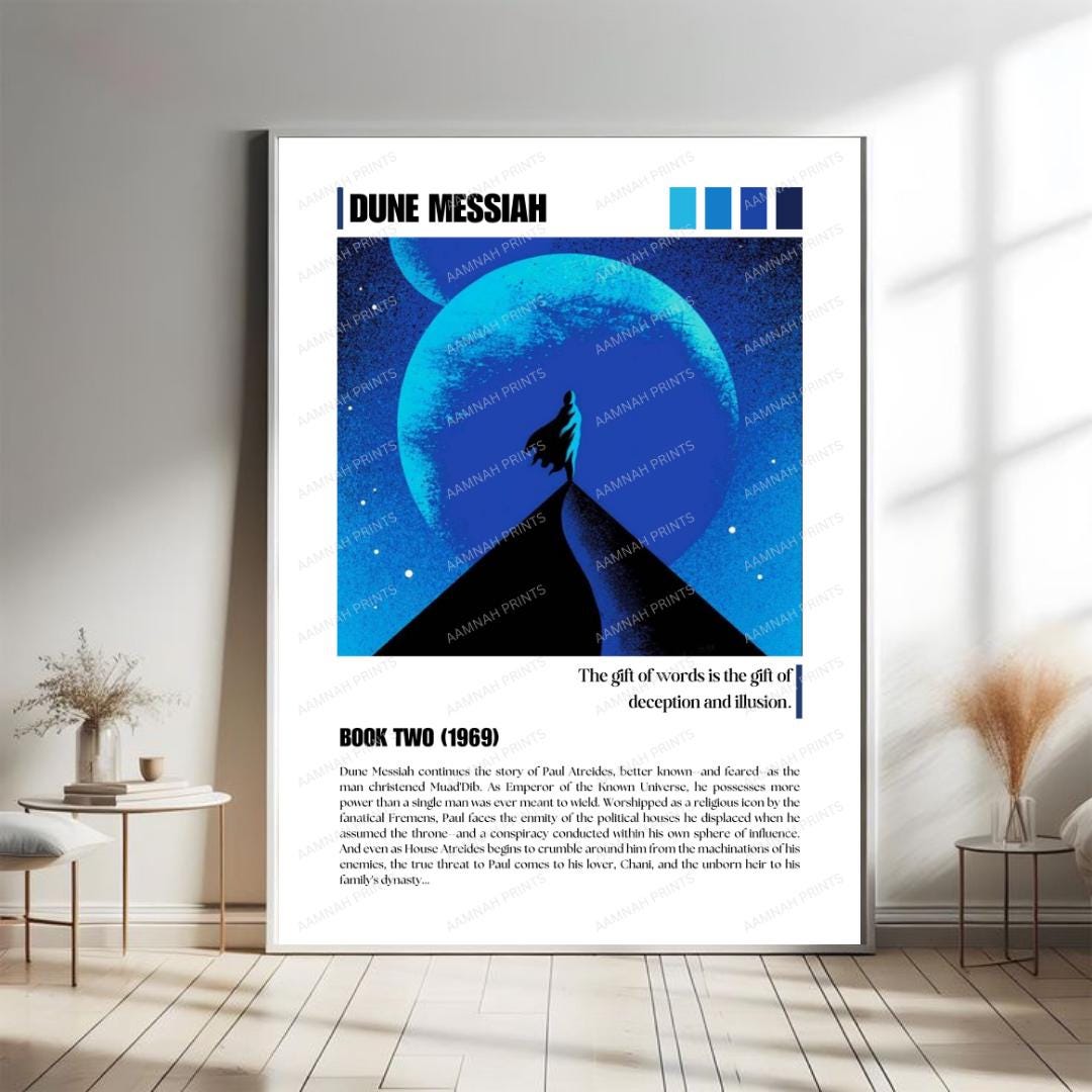 Dune Messiah Frank Herbert Poster Sci-fi Book Print Aesthetic Wall ...