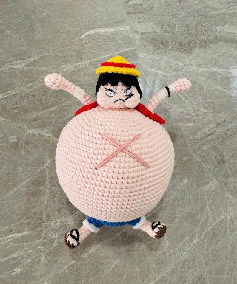 Luffy Crochet Plush | One Piece Amigurumi Doll | Straw Hat Luffy ...
