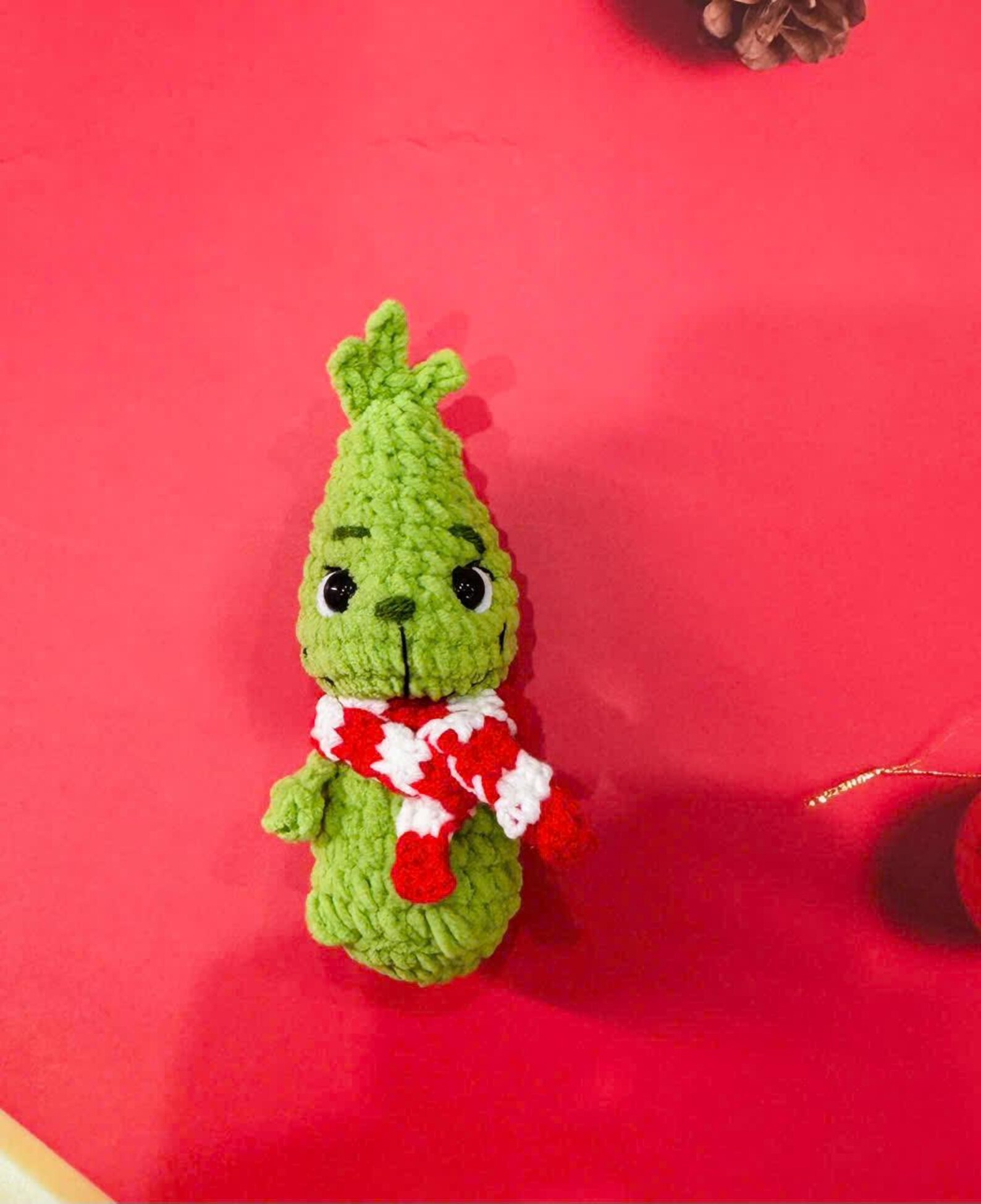 Handmade Crochet Grinch Keychain | Amigurumi Christmas Ornament | Bag ...