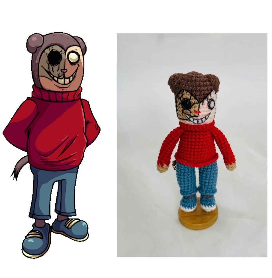 Handmade Crochet Twiddlefinger Inspired Bear | FNF Amigurumi Plush Doll ...