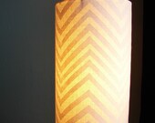 Items similar to Block Printed Chevron Hanging Lamp in Hemp and Organic ...