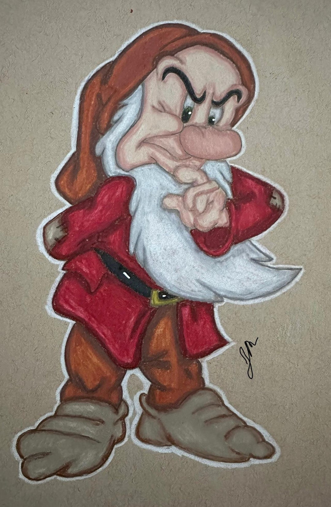 Grumpy Art Print Snow White and the Seven Dwarfs Disney Character - Etsy