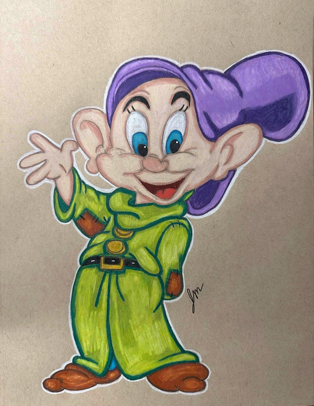 Dopey From Snow White! Seven Dwarfs Art Print Illustration - Etsy