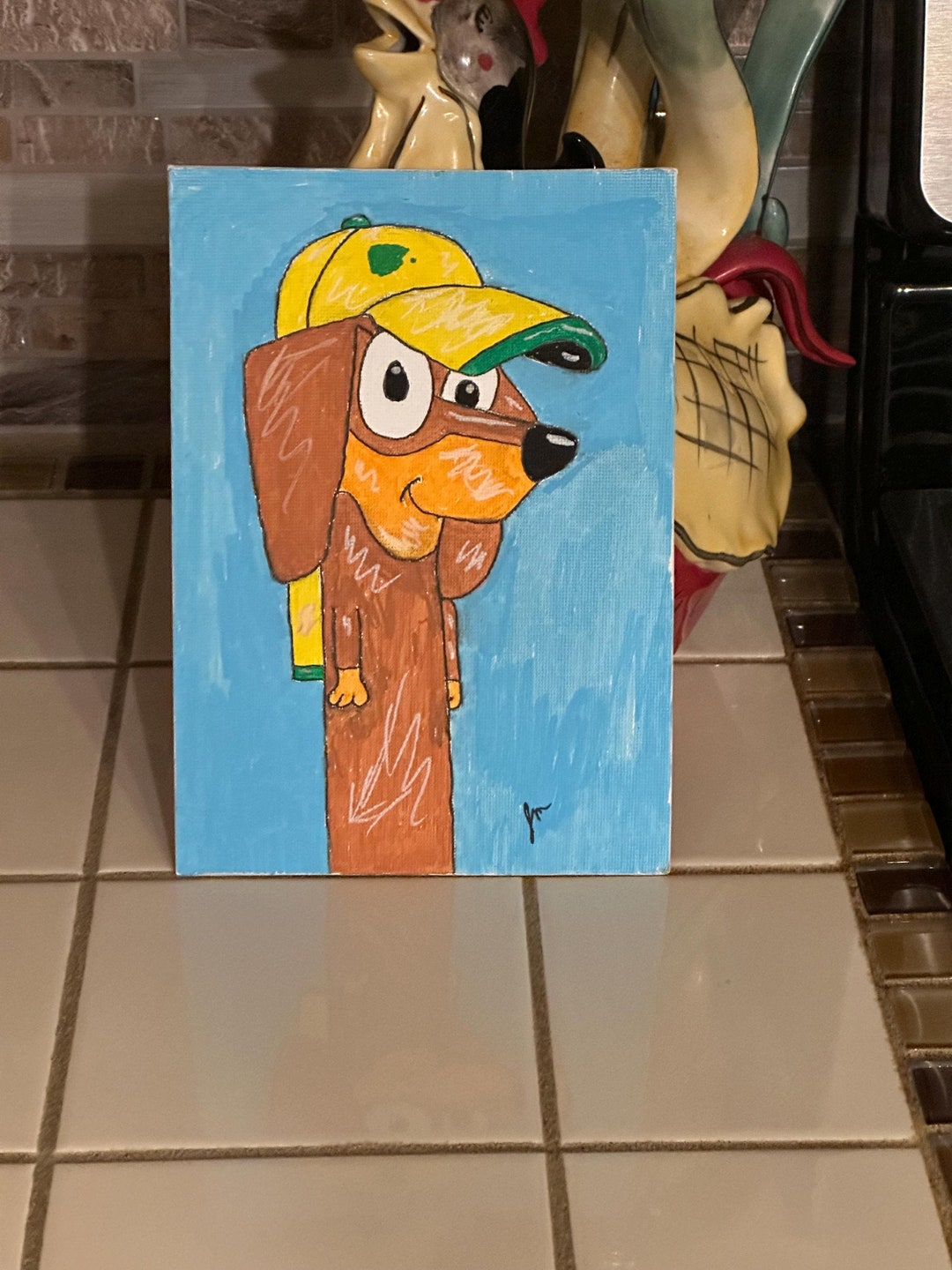 Snickers Acrylic Canvas Wall Art Painting From Bluey - Etsy