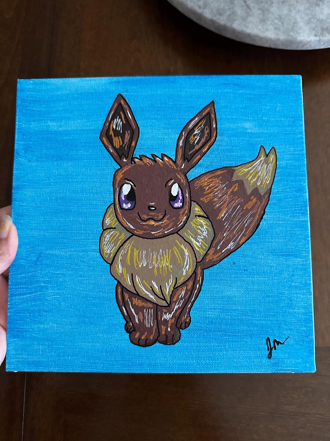 8x8 In. Canvas Eevee Pokemon Nostalgia Fan Character Normal Type ...