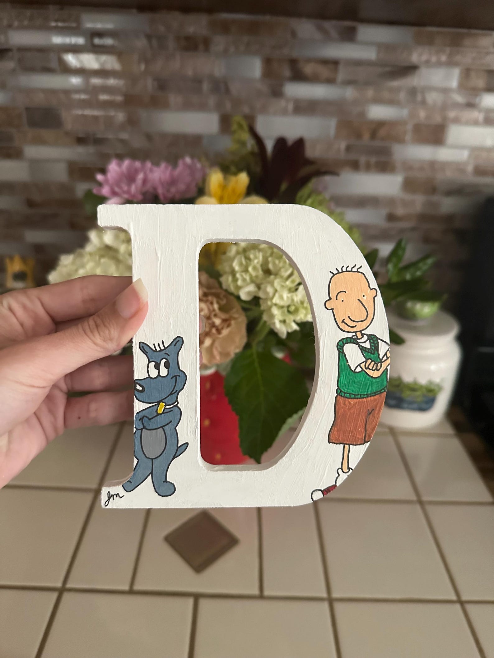 Doug and Pork Chop Letter D Art - Etsy