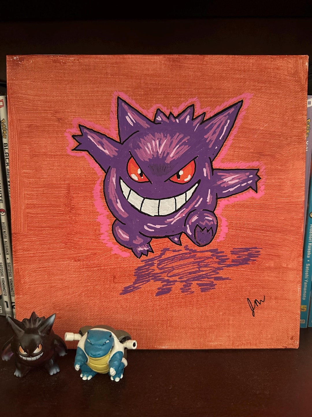 Gengar 8x8 Canvas Hand Painted Art Pokémon Ghost Type - Etsy