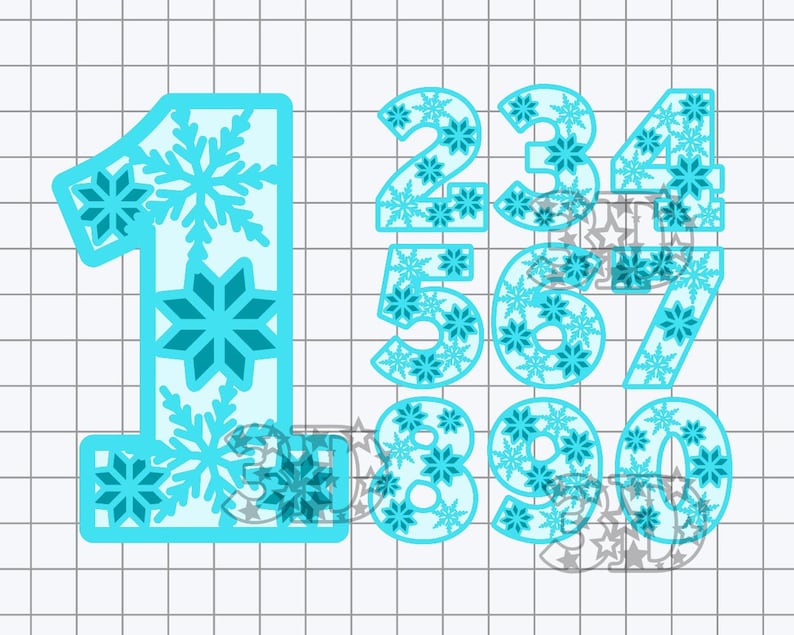Snowflake Birthday Numbers SVG: Frozen Party Decor (digital Download ...