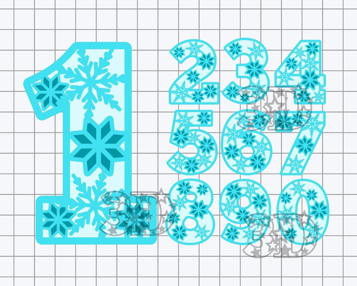 Snowflake Birthday Numbers SVG: Frozen Party Decor (digital Download ...