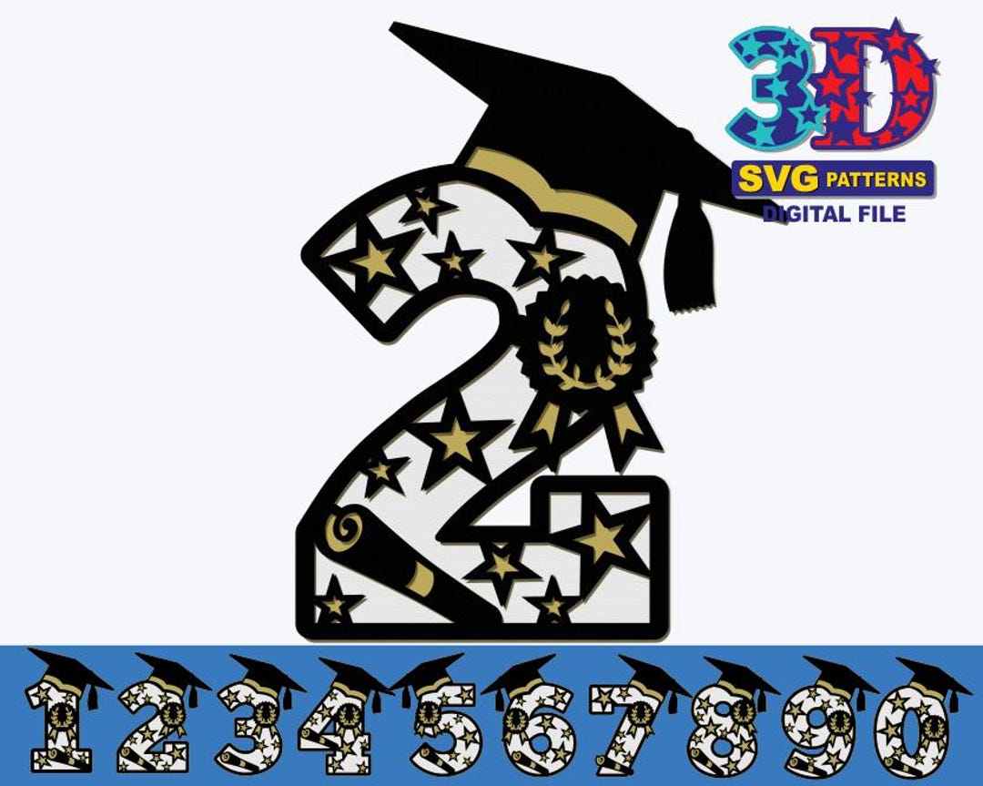 Graduation Party Numbers SVG: DIY Cricut Silhouette (digital Download ...