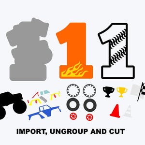 Monster Truck Birthday Numbers SVG: DIY Party Decor (digital Download ...