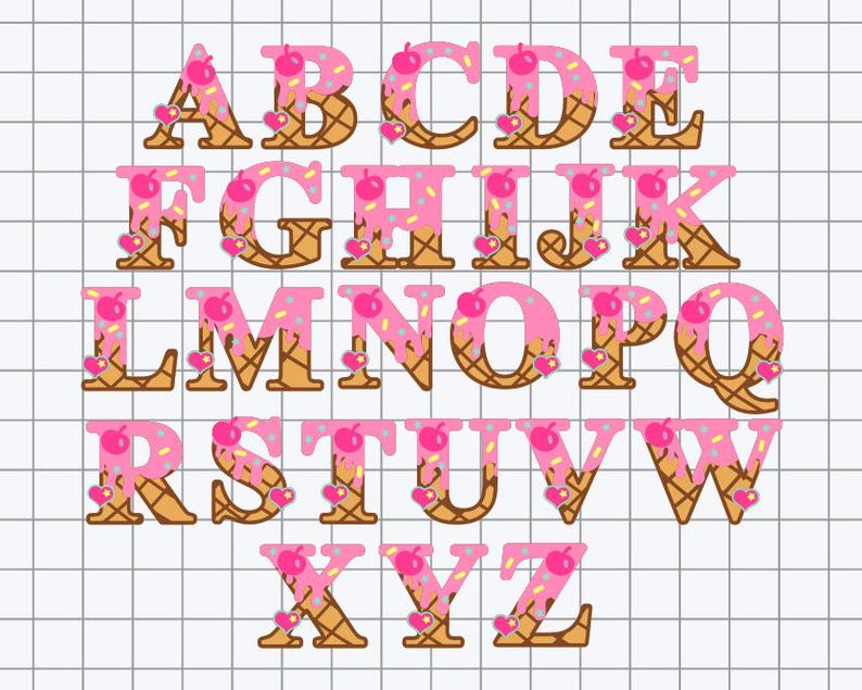 Ice Cream Birthday Bundle Deal, Cake Topper, Alphabet, Birthday Card ...