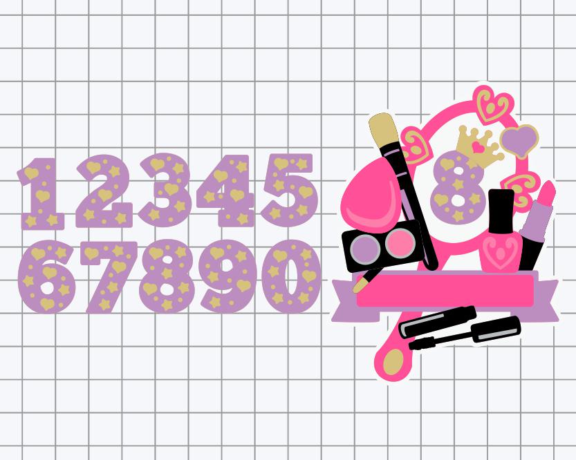 Makeup Birthday Cake Topper SVG: Girl Birthday Party Decor (digital ...