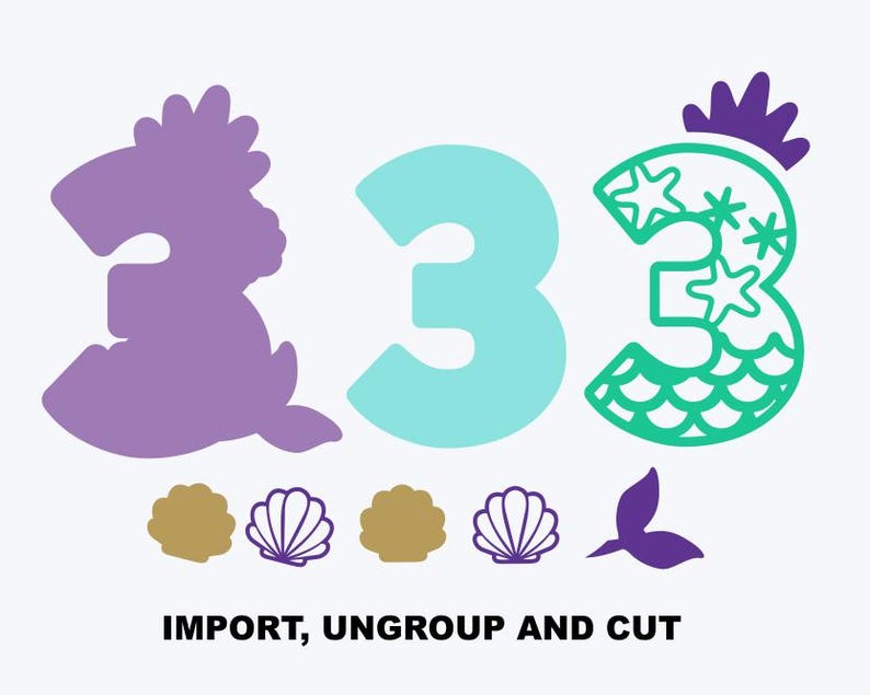 Mermaid Birthday Party Numbers, Mermaid Svg, Girl Birthday Party, Any ...