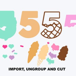 Ice Cream Birthday Numbers SVG: Girl Party Decor (digital Download) - Etsy