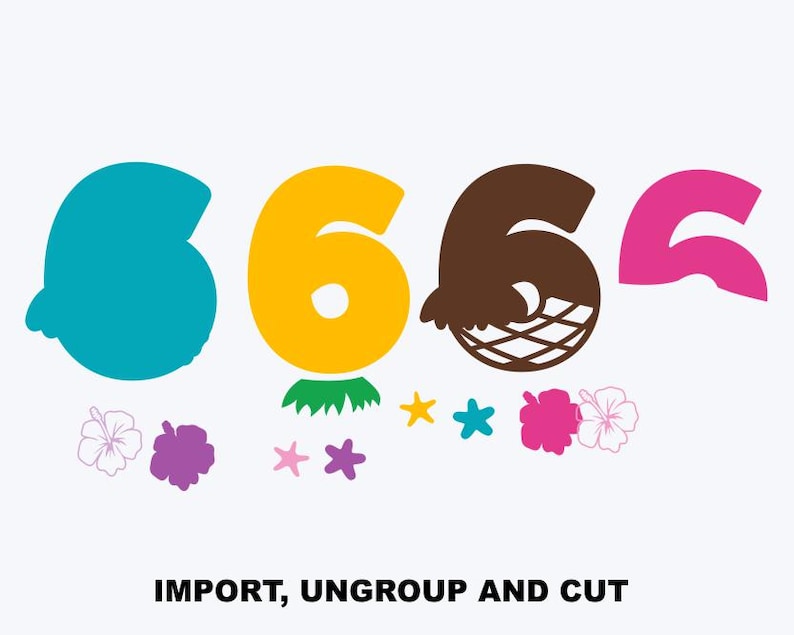 Hawaiian Birthday Party Numbers, Aloha Svg, Girl Birthday Party, Any ...