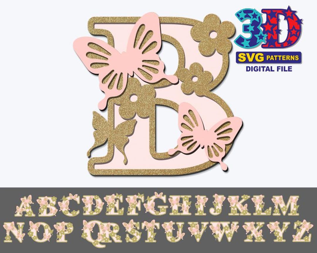 Butterfly Alphabet SVG: Girl Birthday Letters (digital Download) - Etsy