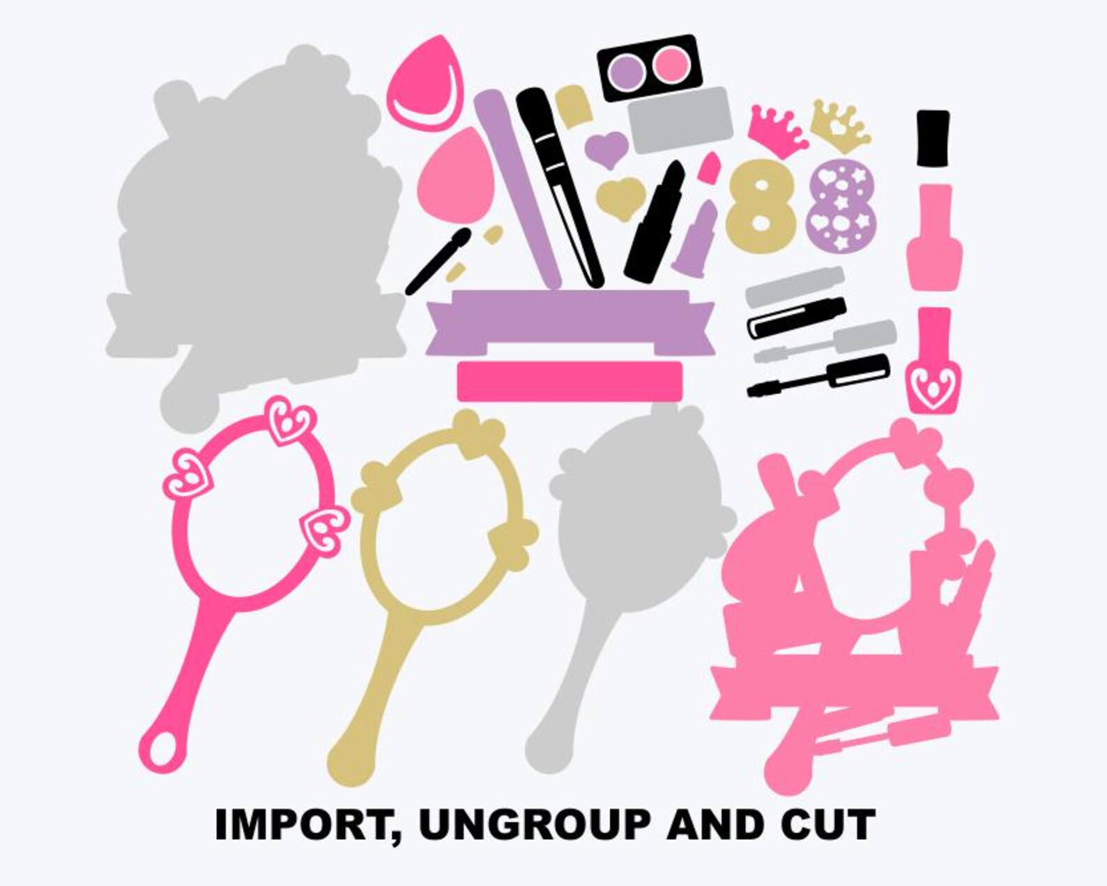 Make up Birthday Cake Topper, Makeup Svg, Girl Birthday Party, Any Age ...