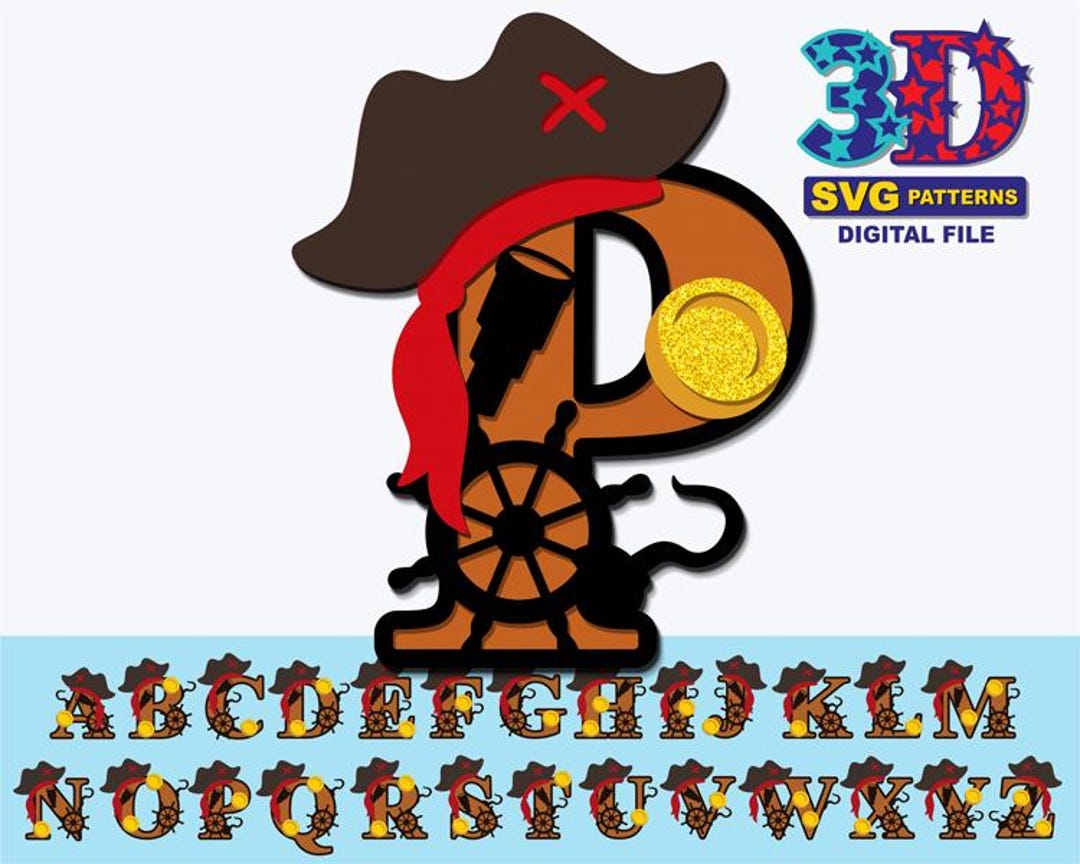 Pirate Alphabet SVG, Pirate Abc Svg, Birthday Party ABC, DIY Digital ...