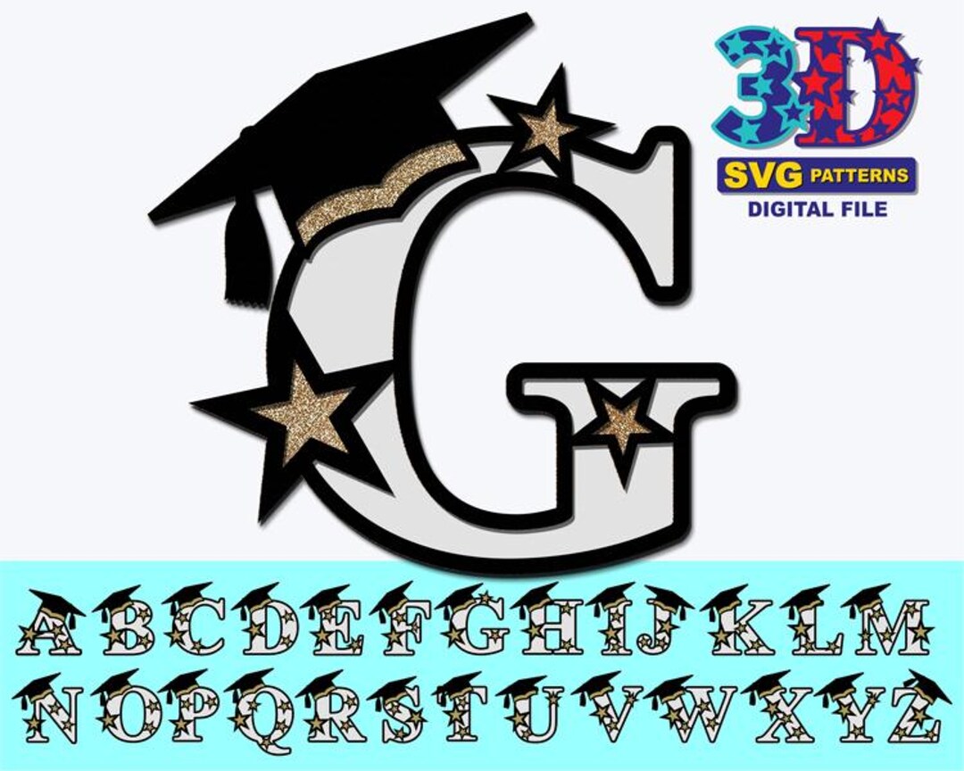 Graduation Alphabet SVG: DIY Letters (digital Download) - Etsy