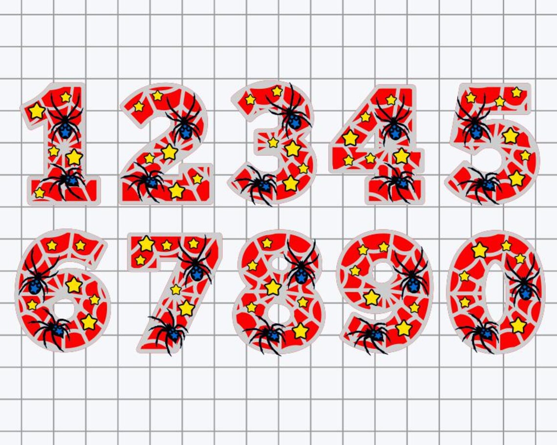 Spider Birthday Numbers SVG: DIY Party Decor (digital Download) - Etsy