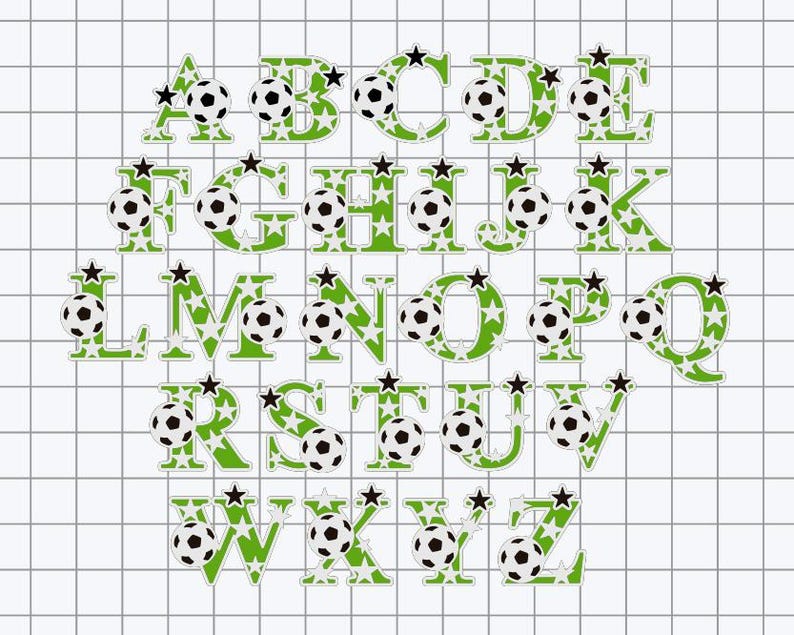 Soccer Alphabet SVG, Soccer Svg, Boy Birthday Party, Letters, DIY ...