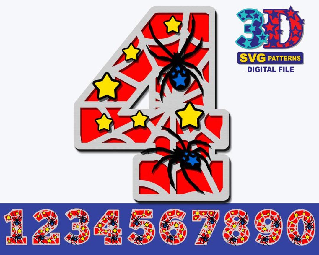 Spider Birthday Numbers SVG: DIY Party Decor (digital Download) - Etsy
