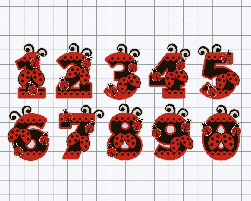 Ladybug Birthday Numbers SVG: Girl Party DIY (digital Download) - Etsy