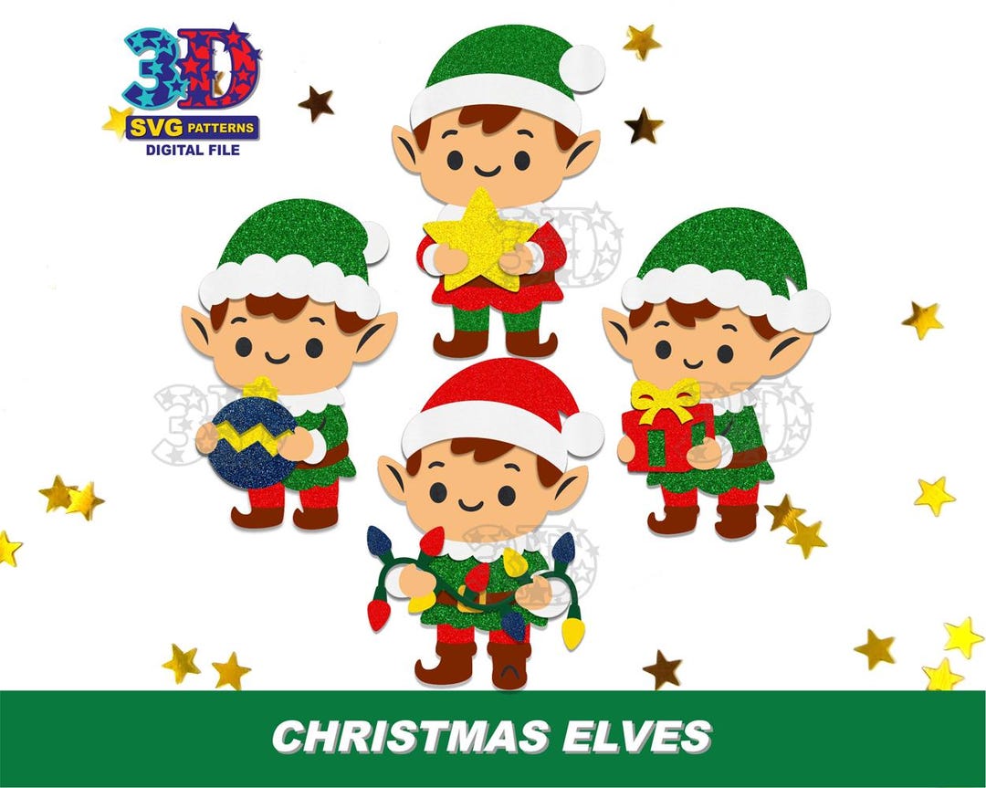 Christmas Elves Clipart, Santa's Helpers SVG & PNG (digital Download ...