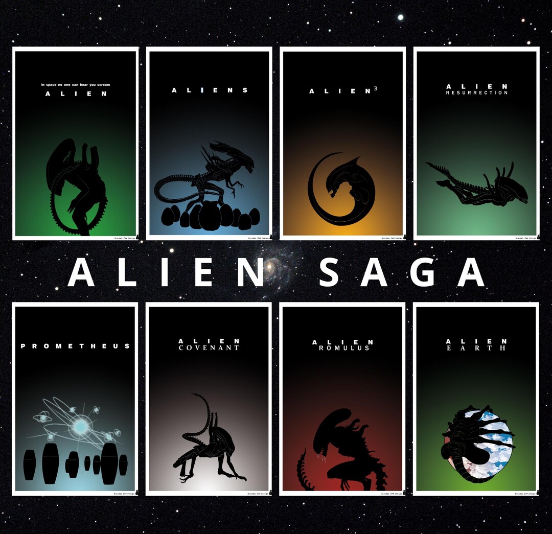 Minimalist Alien Saga Poster | Horror Film & Space Art | Modern ...