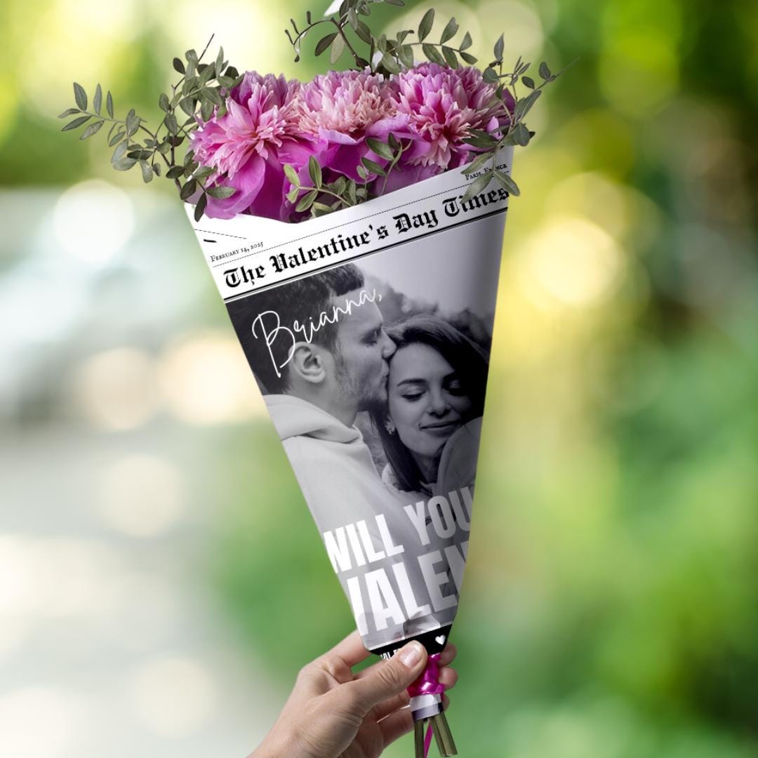 Editable Will You Be My Valentine Newspaper, Custom Valentine's Day ...
