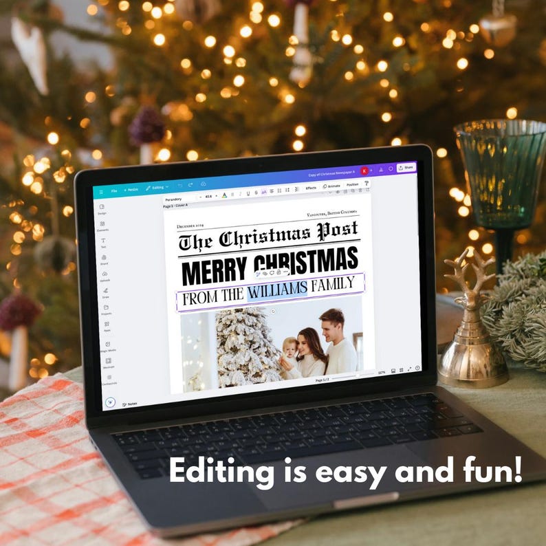 Editable Christmas Newsletter Template, What a Year Family Newsletter ...