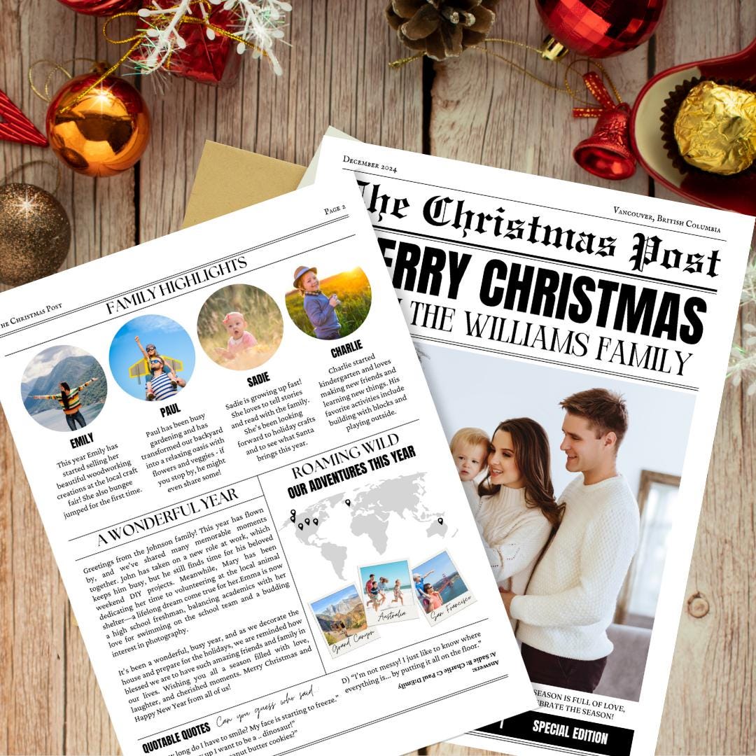 Editable Christmas Newsletter Template, What a Year Family Newsletter ...