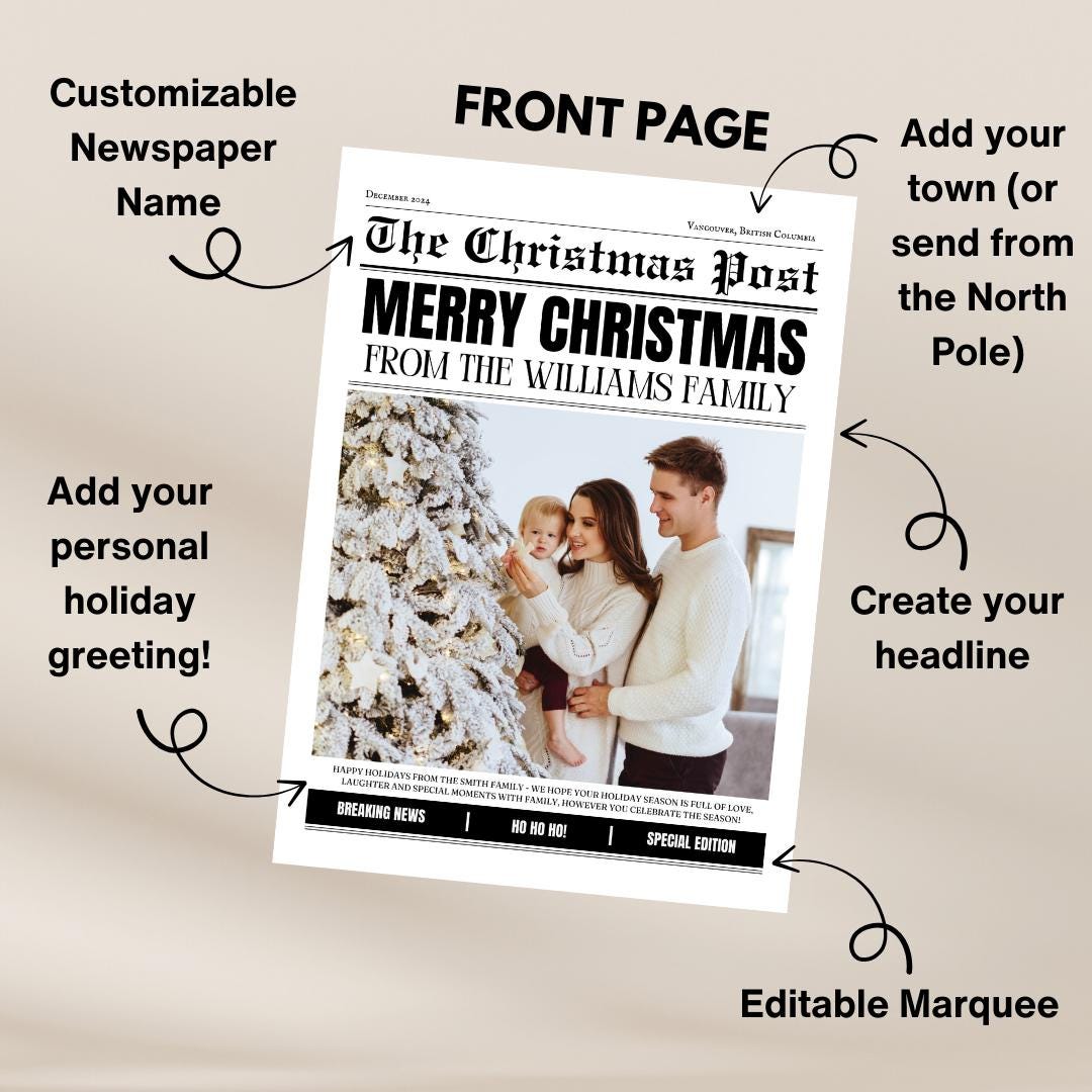 Editable Christmas Newsletter Template, What a Year Family Newsletter ...